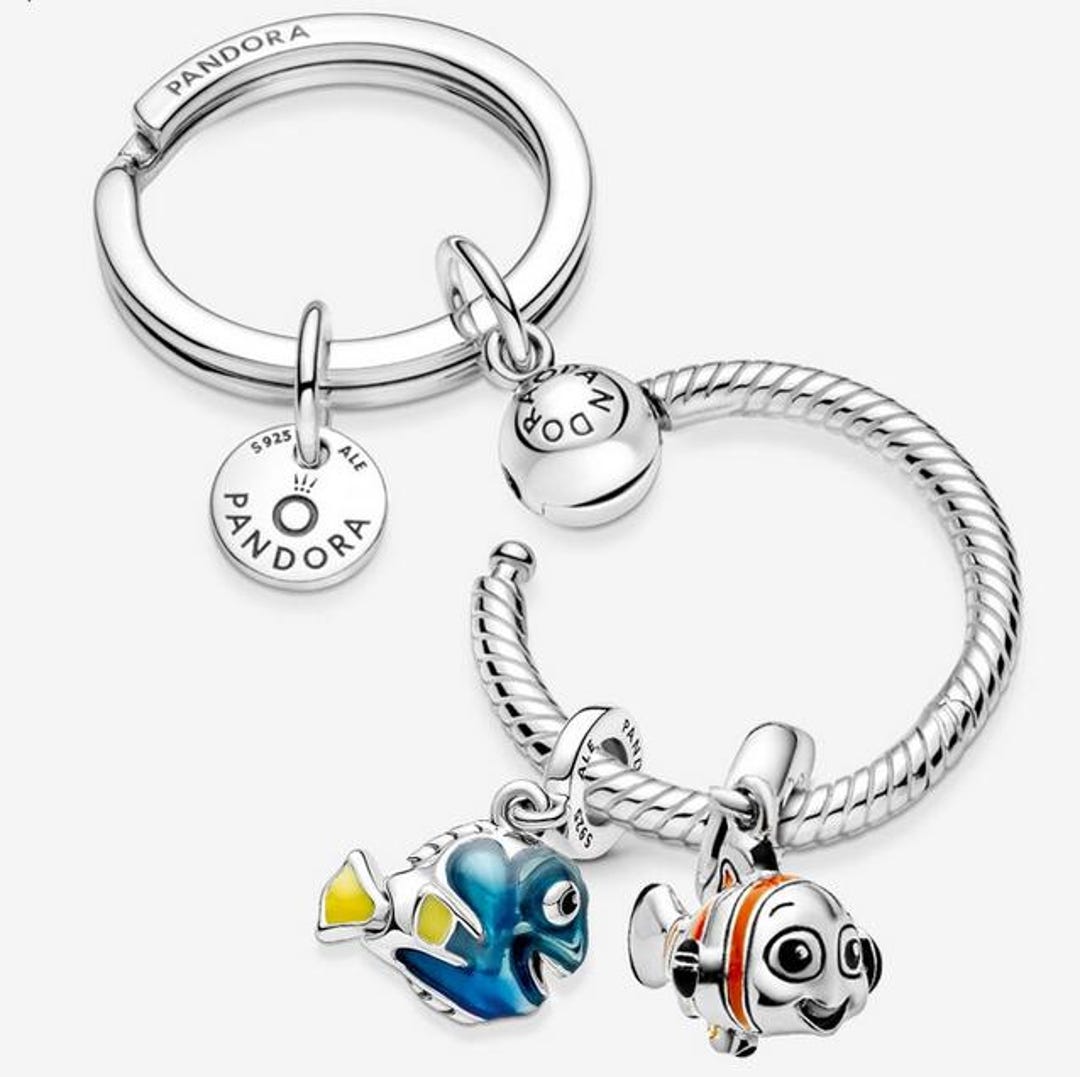 Pandora Pixar Finding Nemo Dangle Moments Charm Key Ring Set Ale S925 ...