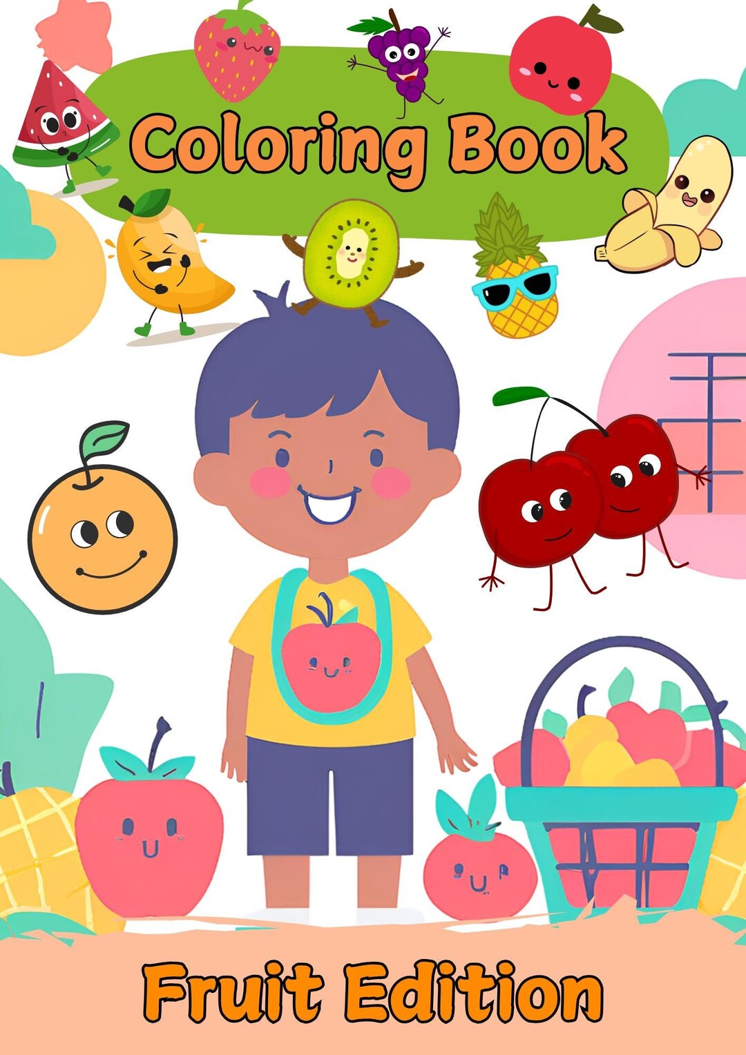 Coloring Book Fun Animal Pages Kids Toddlers Activity Books Busy Books Kindergarten Homeschool ...