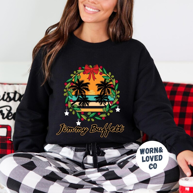Retro in Memory of Jimmy Buffett Christmas Sweatshirt, Parrothead ...