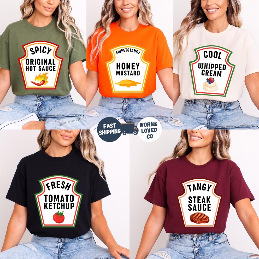 Custom Sauce Halloween Matching Group Shirts, Halloween Condiment Group ...