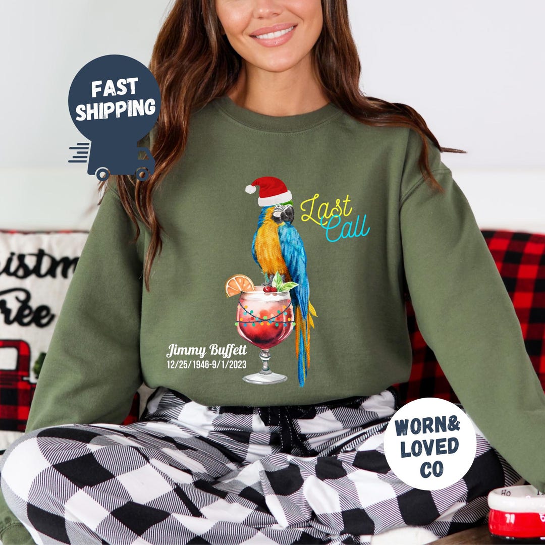 Retro in Memory of Jimmy Buffett Christmas Sweatshirt, Parrothead Island T-shirt, Jimmy Buffett ...