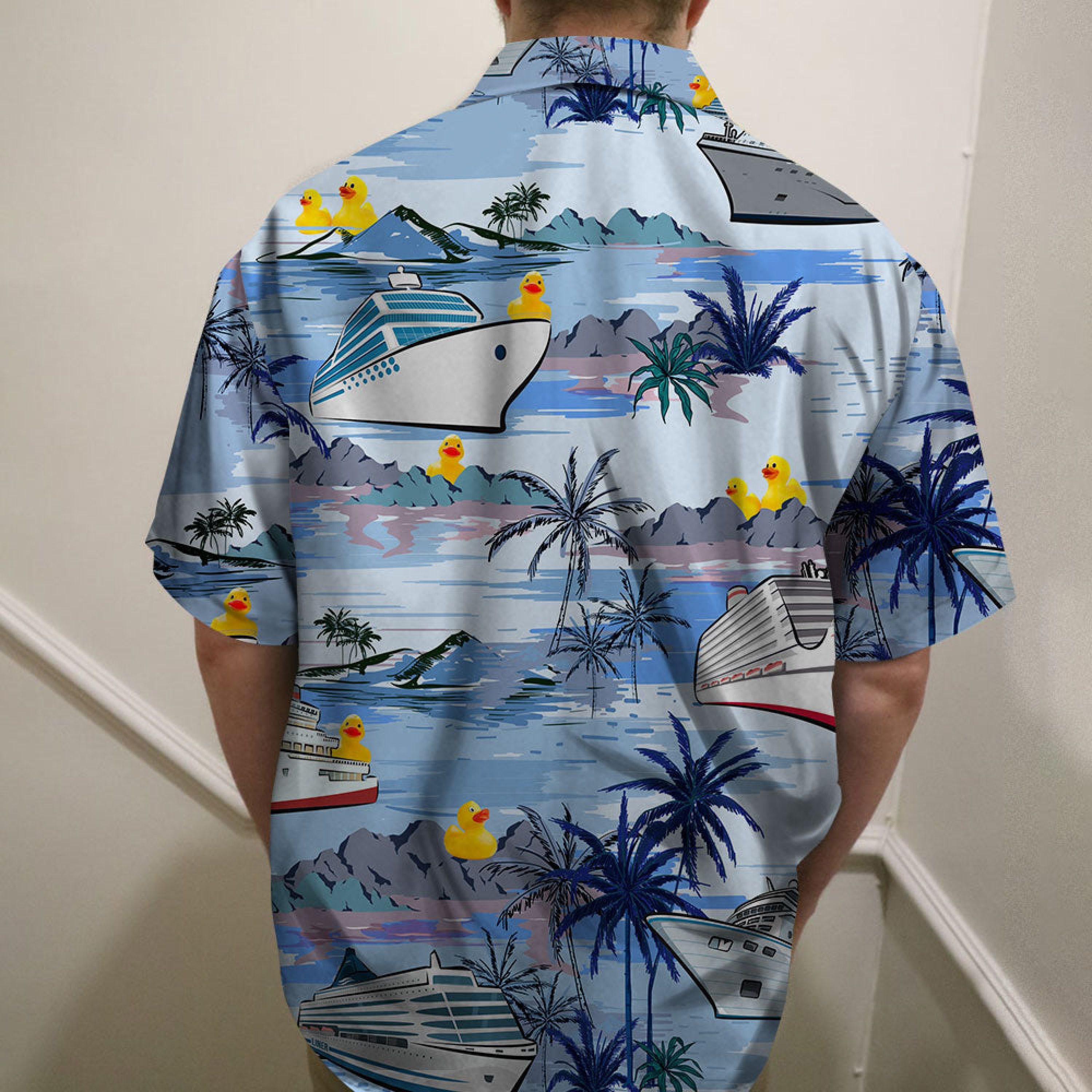 Cruising Duck Hawaiian Shirt - Pontoon Boat & Duck Pattern sold by ...