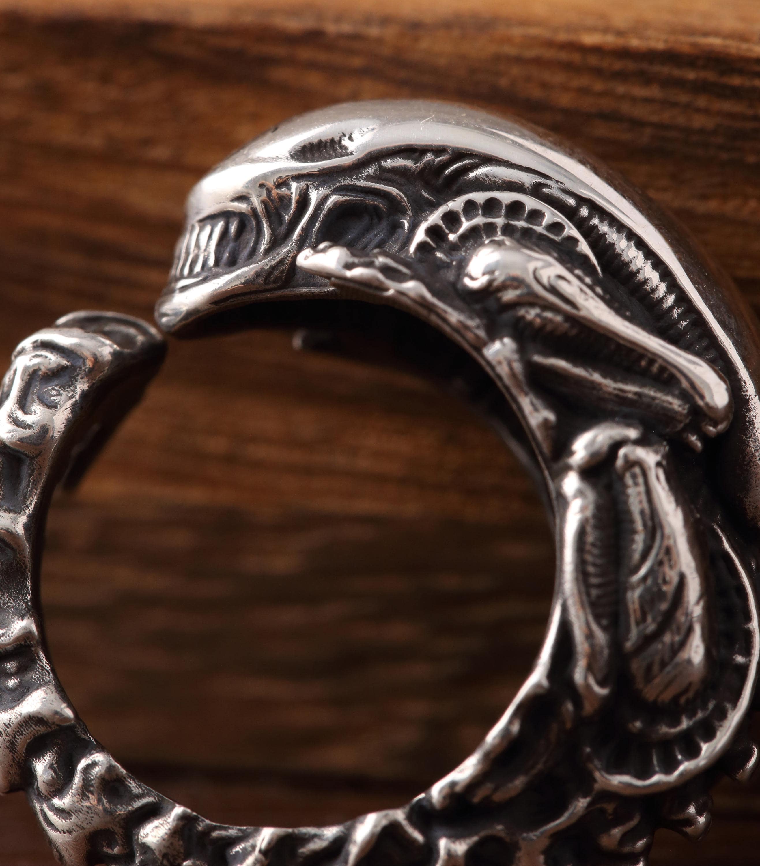 999 Sterling Silver Alien Ring, Handmade Space Lover's Jewelry, Punk ...