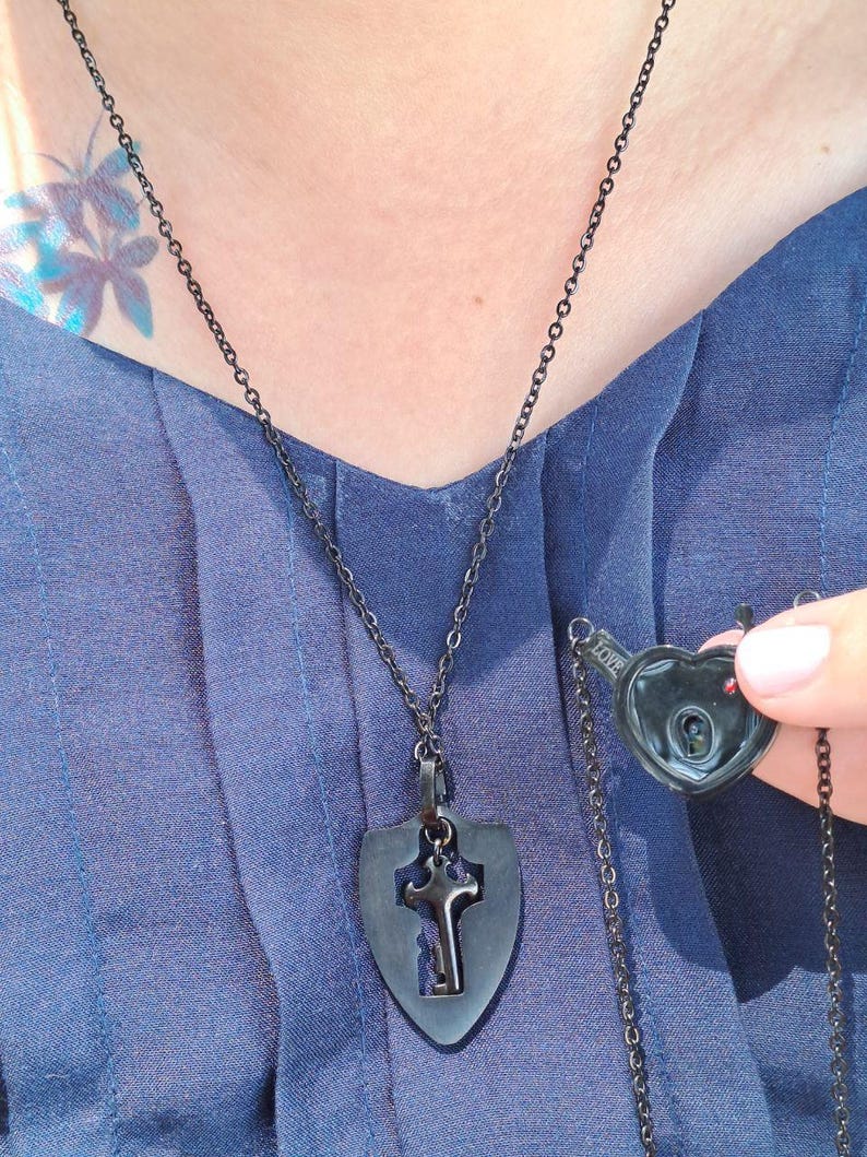 Openable Key and Lock Couple Necklaces, Engraved Matching Set - Etsy