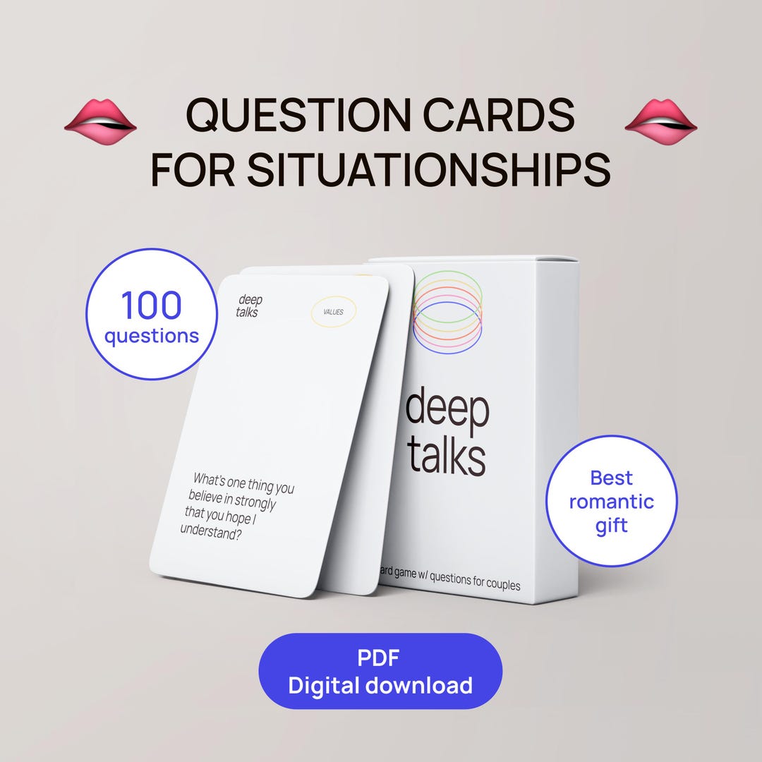 DEEP TALKS Conversation Card Game | Psychological Questions for ...