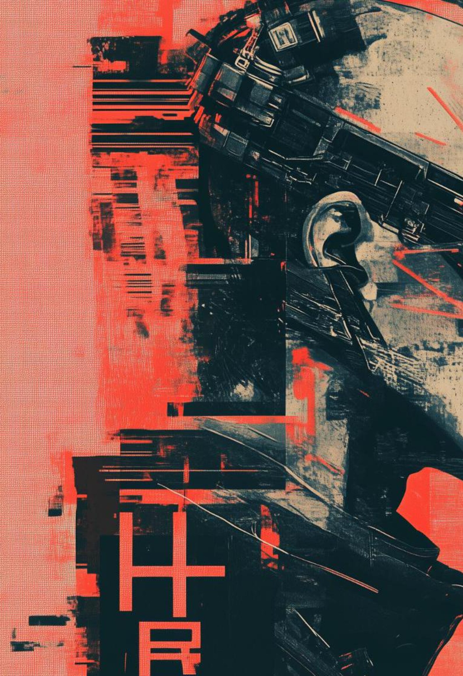 Cyberpunk Typography Poster - Futuristic Minimal Japanese Kanji Print ...