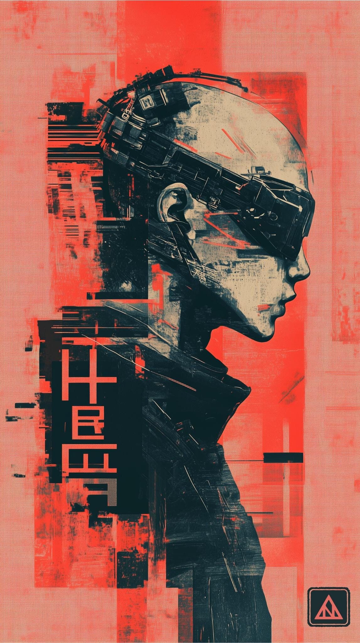 Cyberpunk Typography Poster - Futuristic Minimal Japanese Kanji Print ...