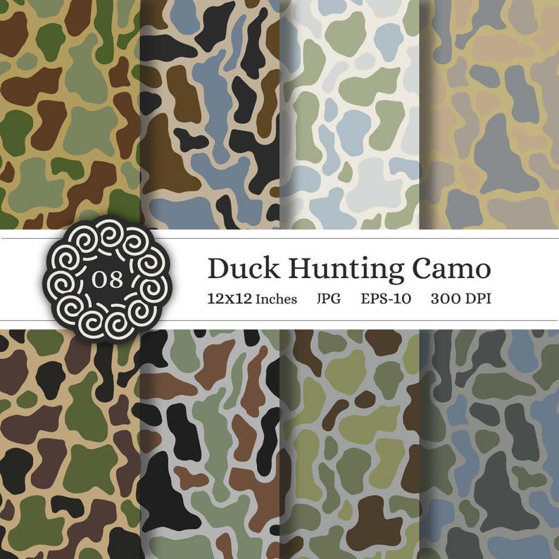 Vector Camouflage Design | Seamless Pattern | Digital Camouflage | Duck Hunting Camo | Hunting ...