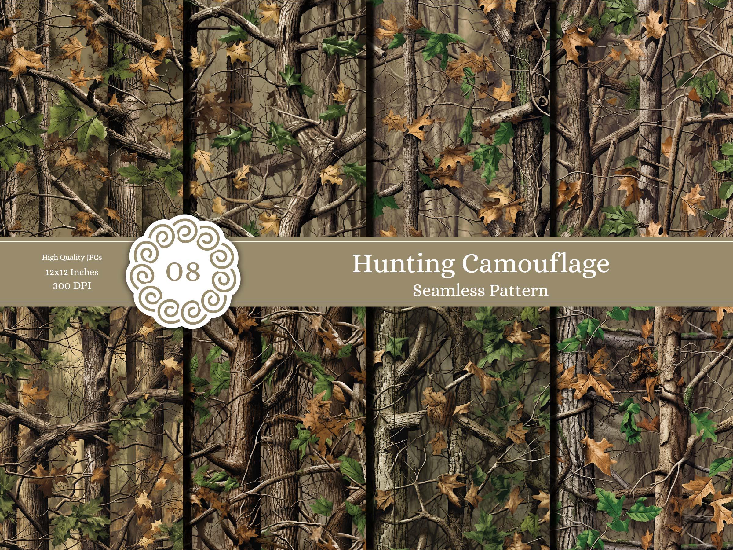 Realistic Hunting Camouflage Seamless Pattern Designs | Forest ...