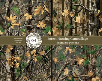 Realistic Hunting Camouflage Seamless Pattern Designs | Forest ...