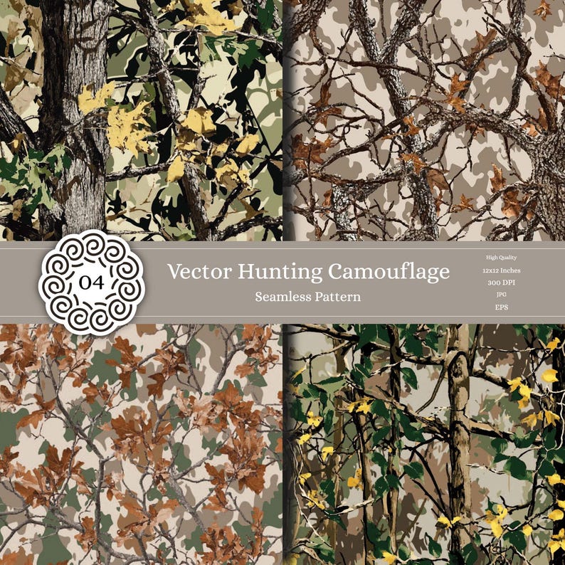 04 Vector Hunting Camouflage Designs | Seamless Pattern | Real Tree ...