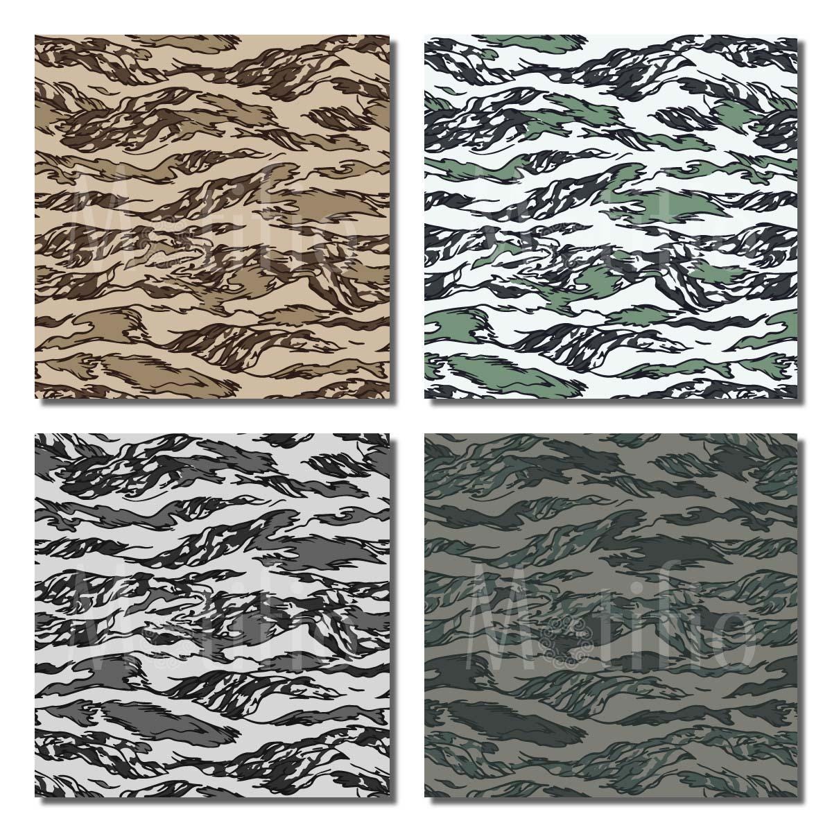 Tiger Stripe Camouflage Background | Seamless Pattern | Vector ...