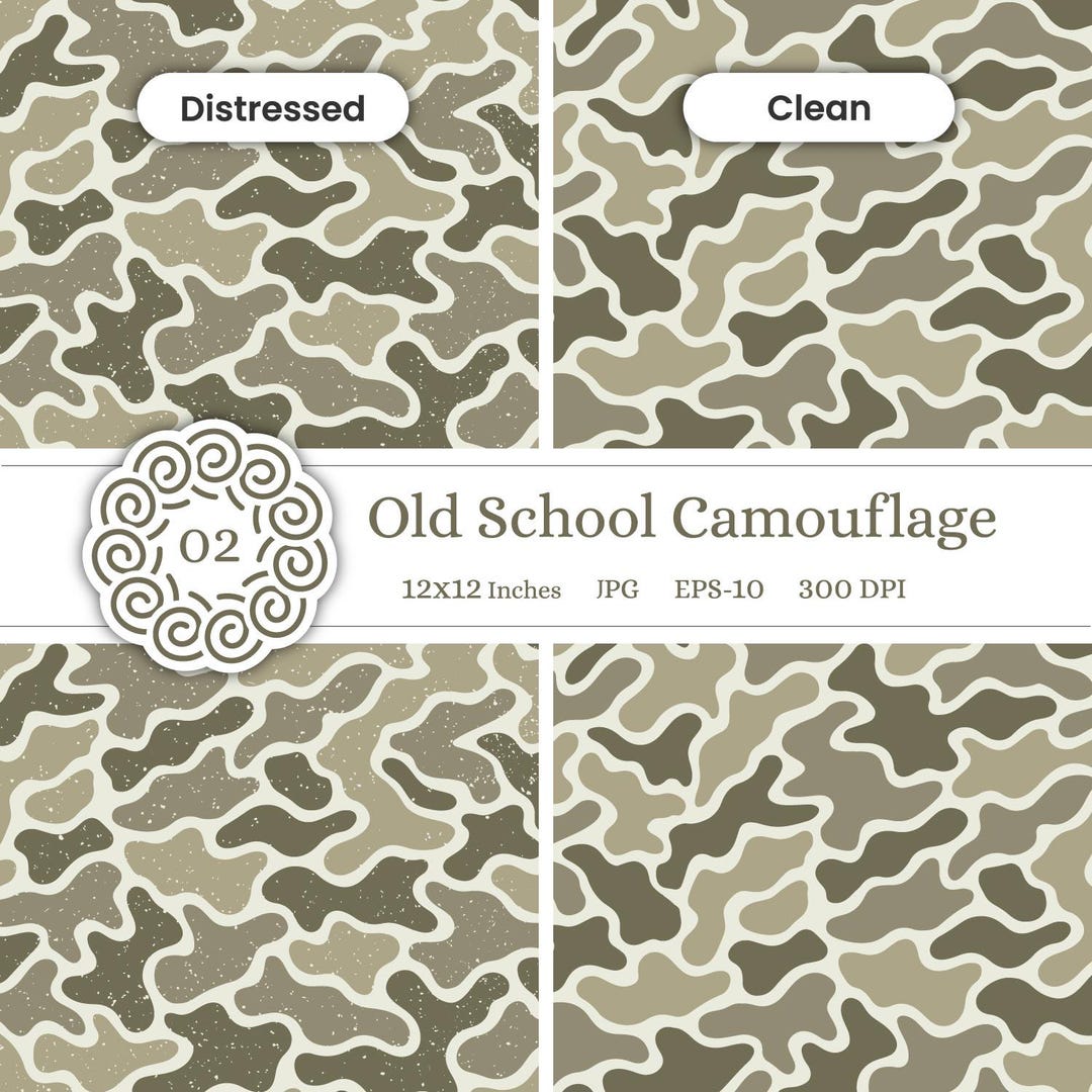 Vector Old School Camouflage | Distress Camo | Duck Hunting Camouflage ...