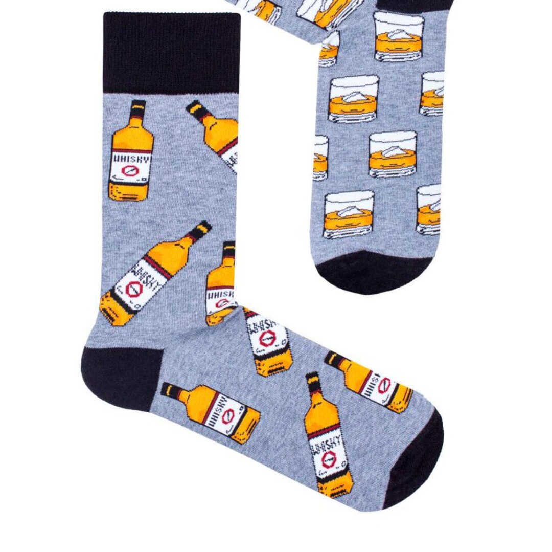 Whiskey Glass Socks: Funny Mismatched Socks, Colorful Cotton Blend - Etsy