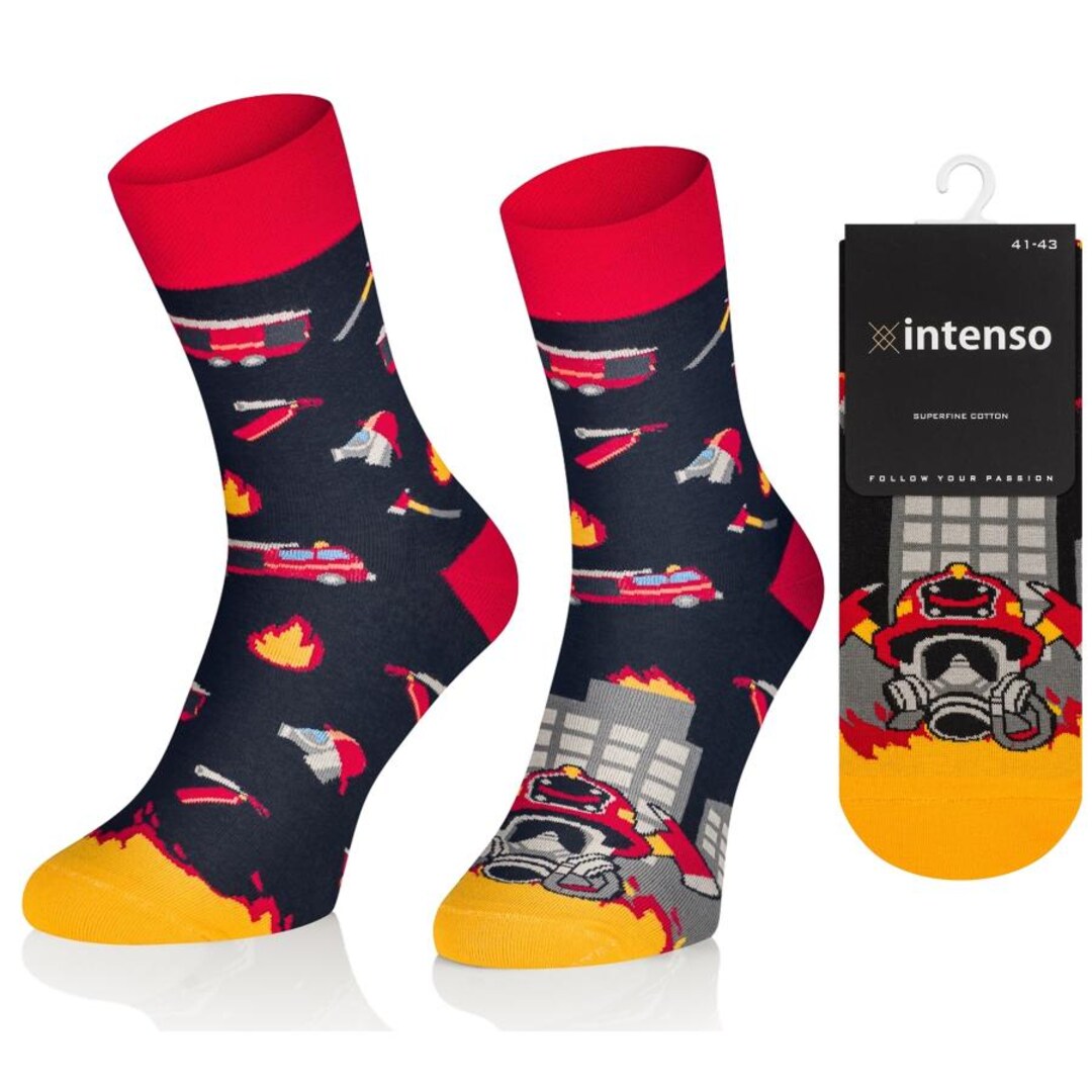 Fireman Fire Truck Firefighter Unisex Socks, Socks, Funny Socks, Crazy ...