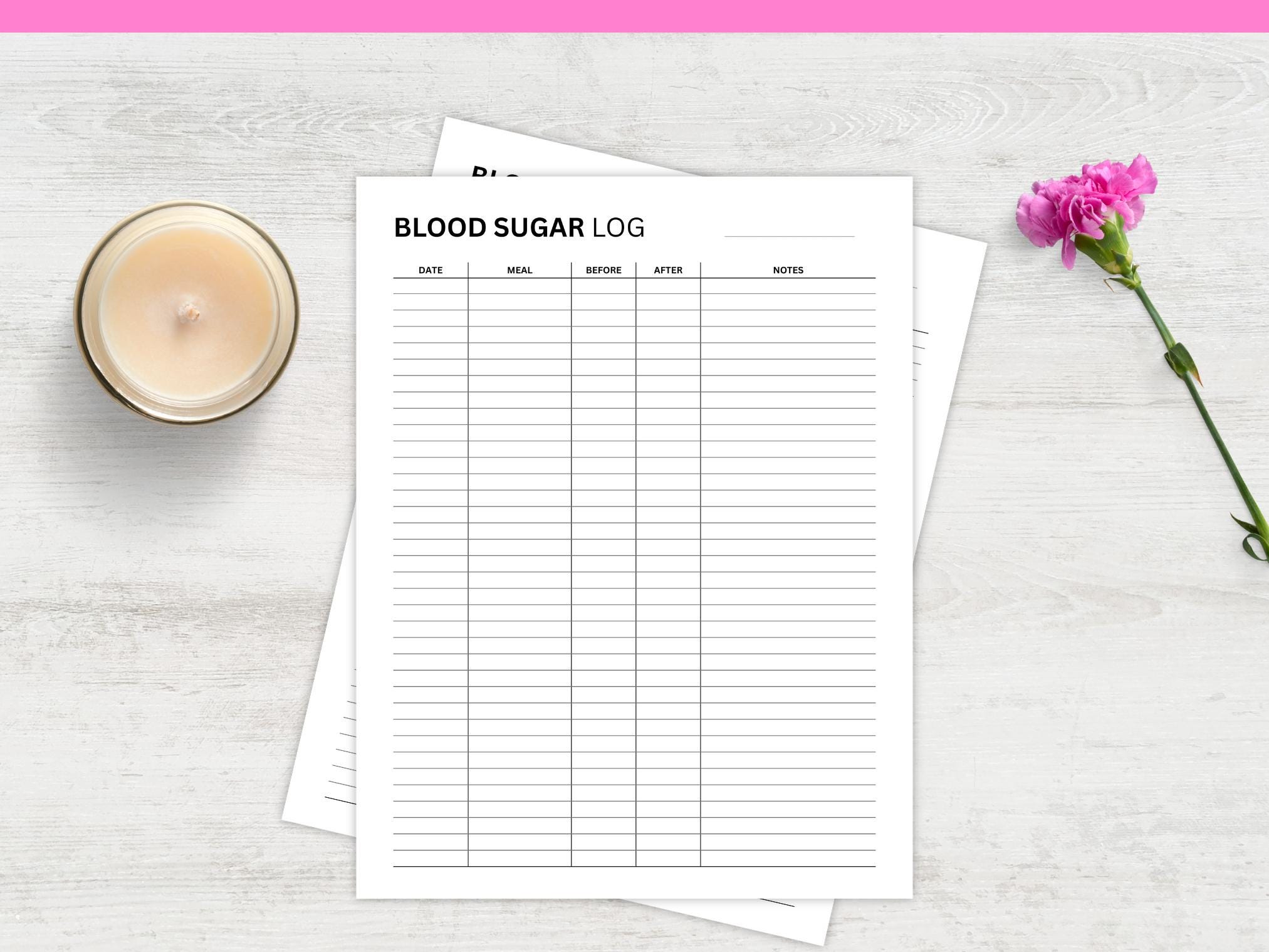 Blood Sugar Log Printable. Blood Glucose Tracker Instant Download ...
