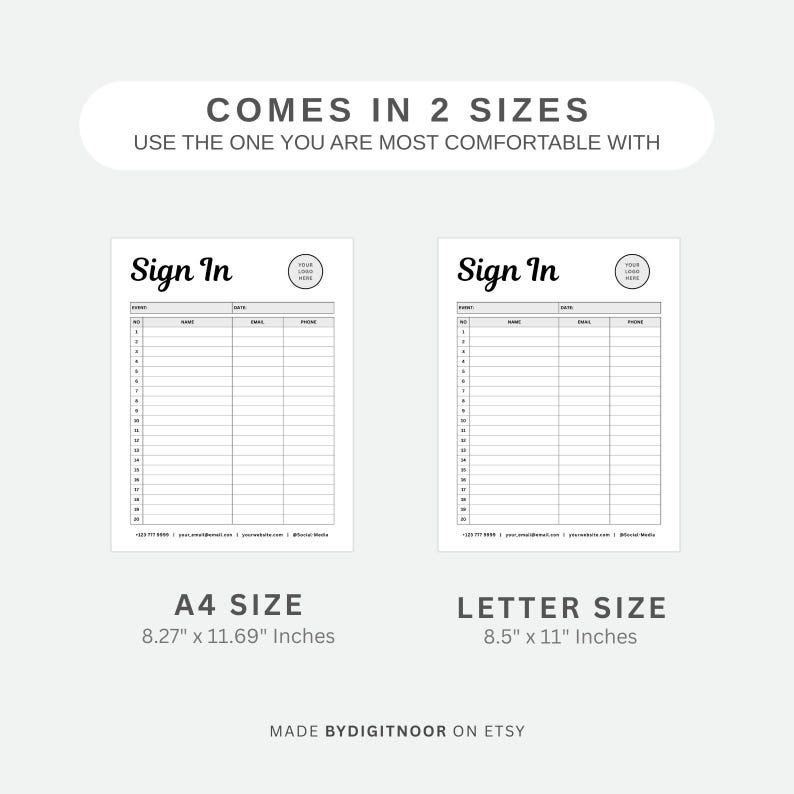 Printable Sign up Sheet Template. Event Sign up Sheet. Sign up Form ...