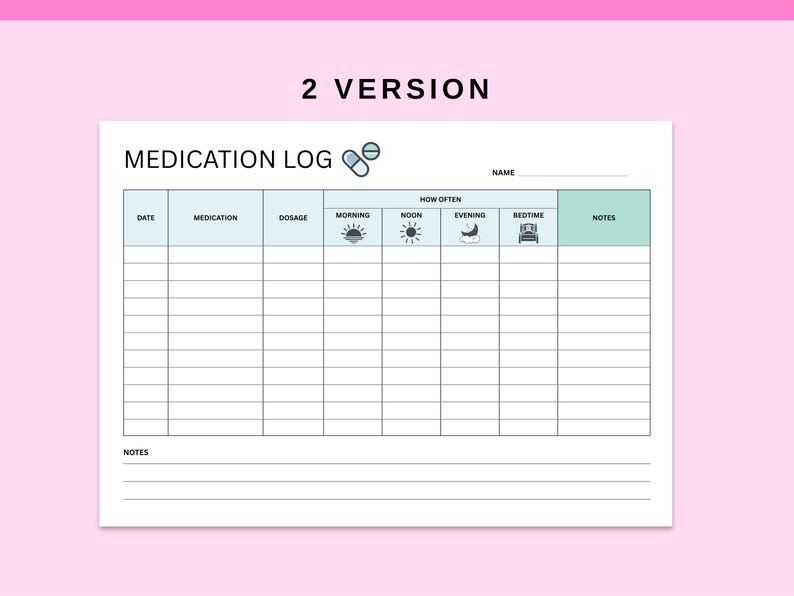 Medication Tracker. Medication Chart. Medication Log. Supplements ...