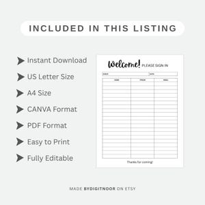 Event Sign in Sheet Template: Open House, Meeting, Realtors (PDF ...