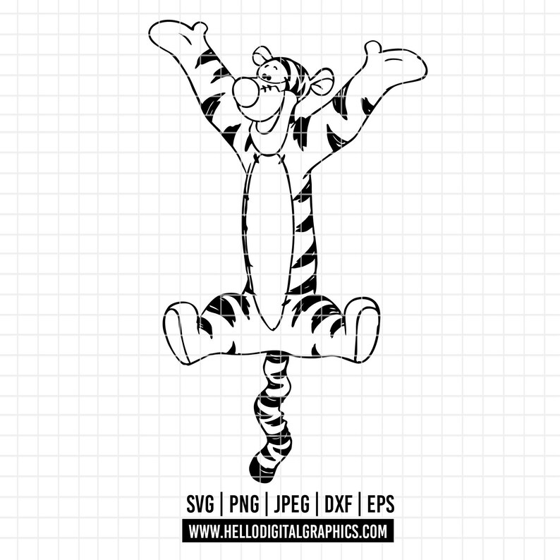3049 - Tigger SVG, EPS, PNG - Winnie the Pooh Clipart Vector. Tigger ...