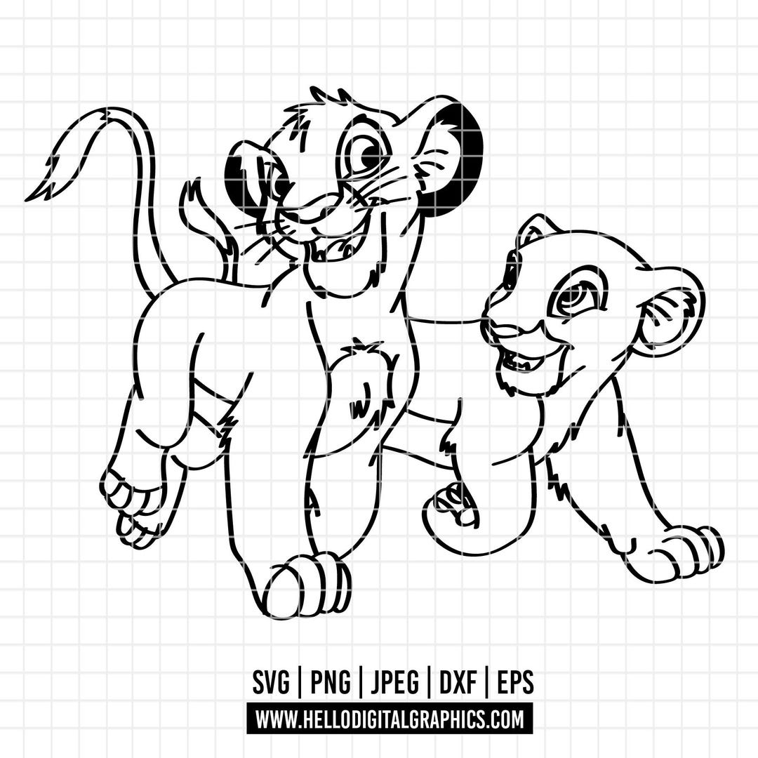 2820 - Simba and Nala's Love SVG, DTF, PNG - Disneyy the Lion King ...
