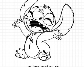 3158 - Tired Stitch SVG, EPS, PNG- Lilo Y Stitch Clipart Vector. Stitch ...