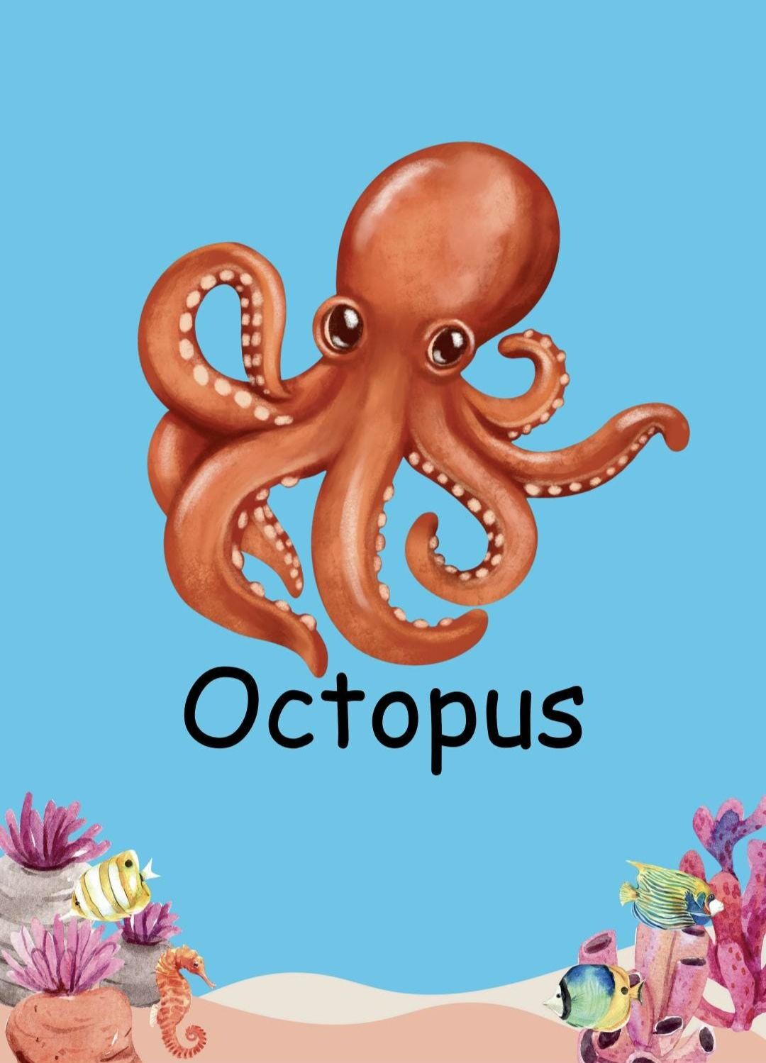 Sea Creatures Theme Flashcards for Kids | Printable Cards With Words ...