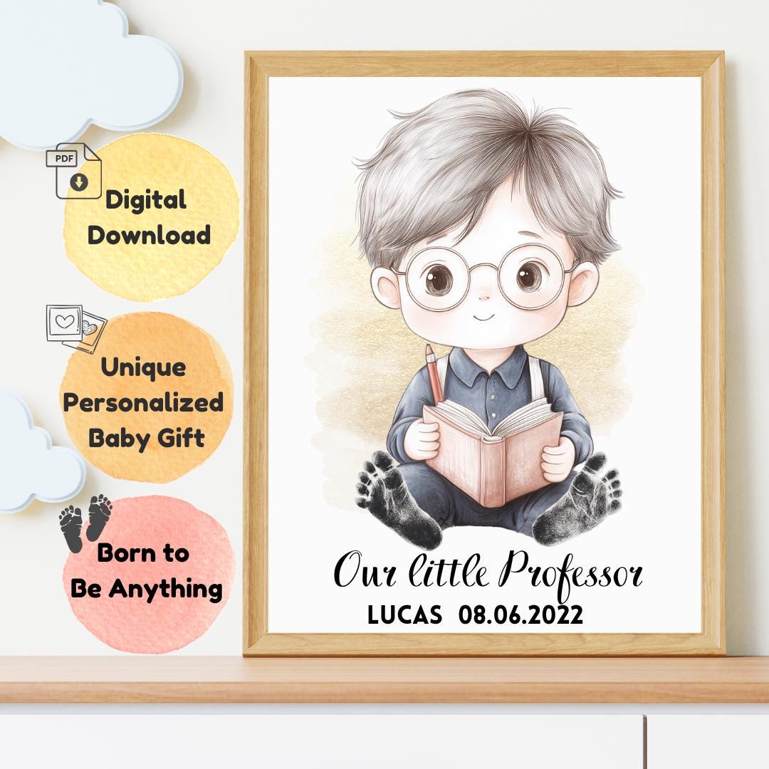 Baby's First Career Step – Custom Footprint Art, Baby Room Wall Art ...