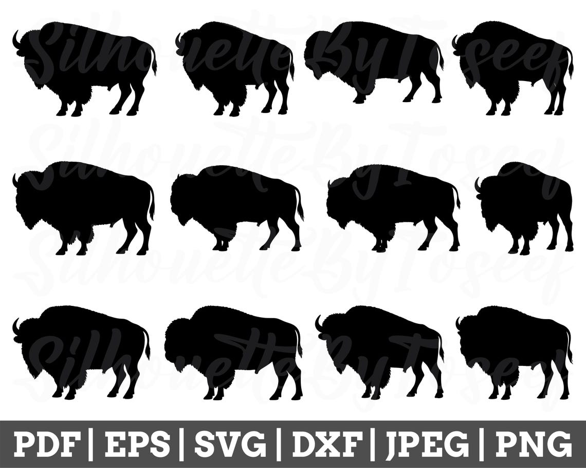 Bison Svg, Bison Vector, Bison Silhouette, Bison Cricut, Bison Dxf ...