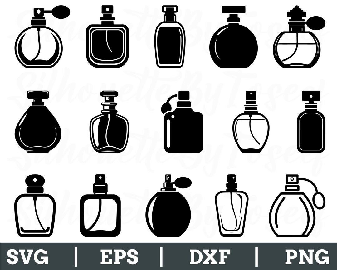 Perfume Bottles Svg, Perfume Bottles Silhouette, Perfume Bottles Cut ...