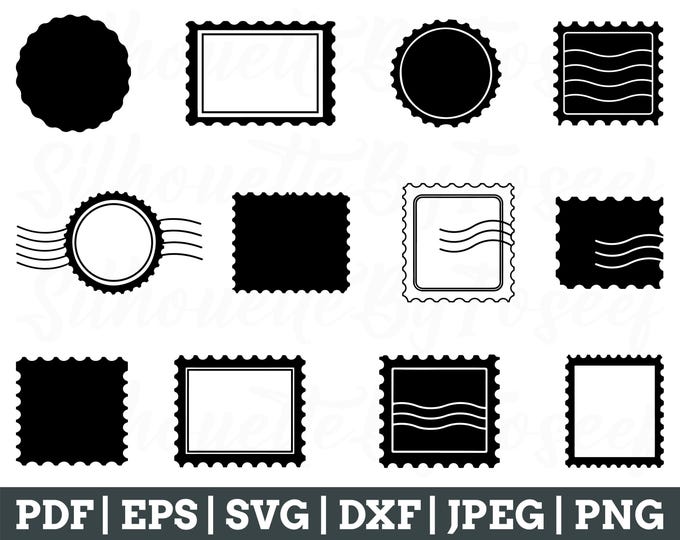 Stamp Clipart, Stamp SVG, Stampfen Silhouette, Postage Image ...