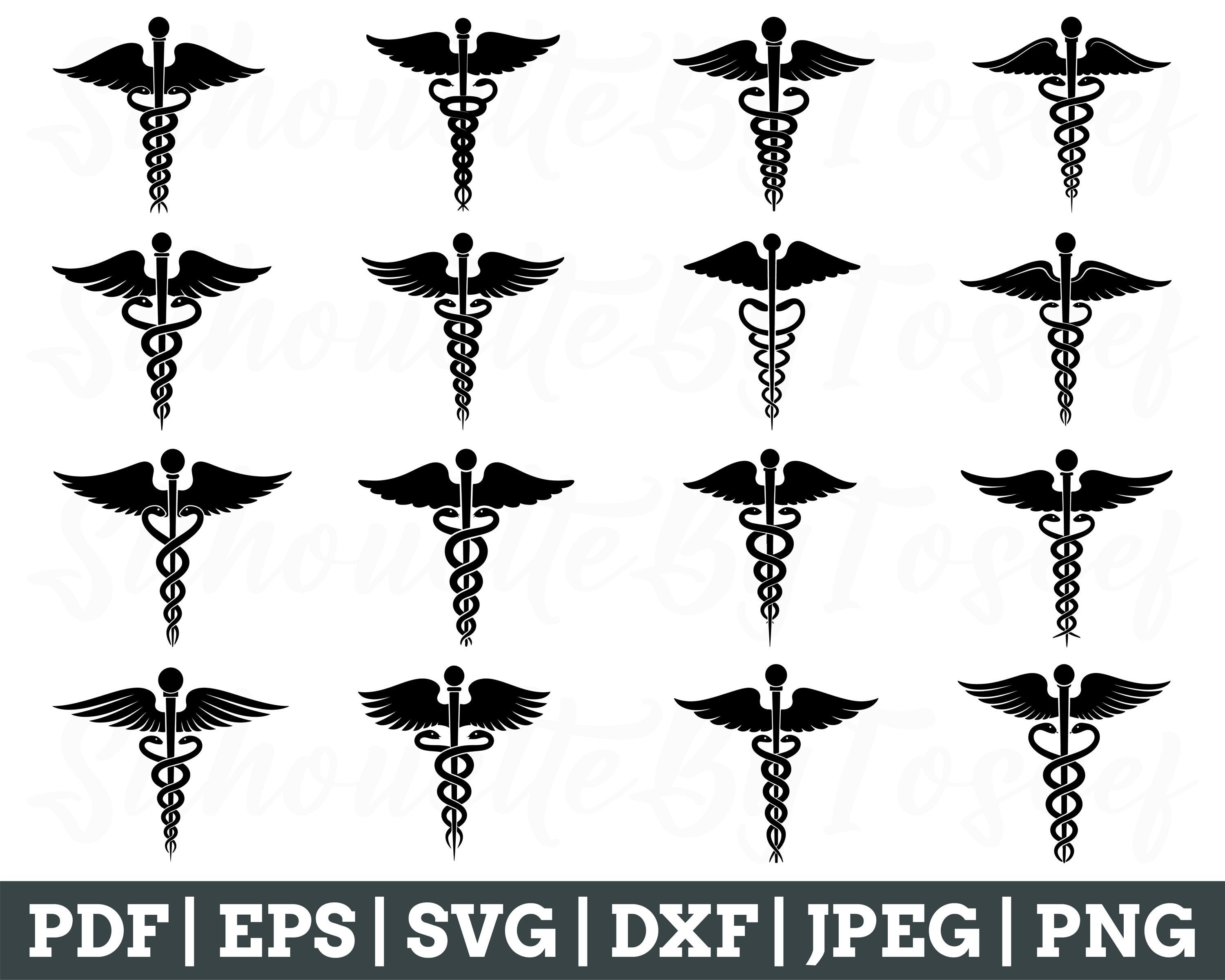 Caduceus Symbol Svg, Caduceus Cut File, Medical Symbol, Caduceus Silhouette, Jpeg, Png - Etsy