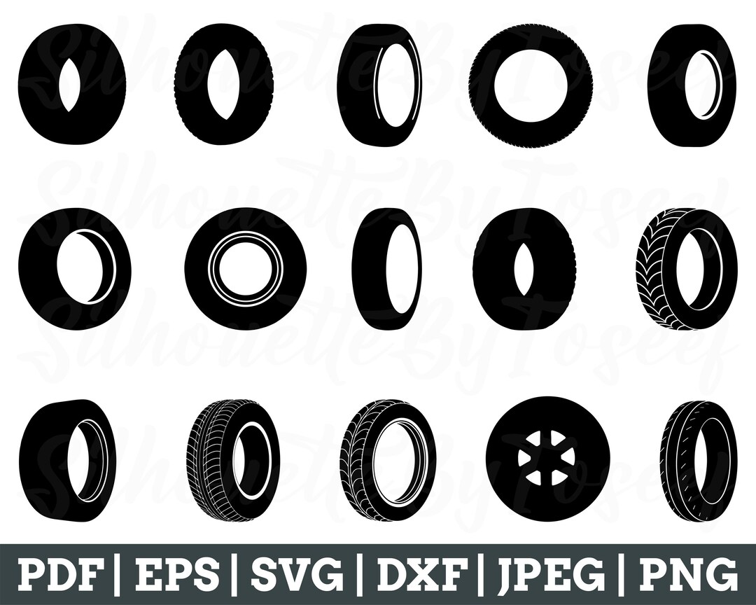 Tire Svg, Tire Cut File, Tire Silhouette, Tire Vector, Tire Cricut ...
