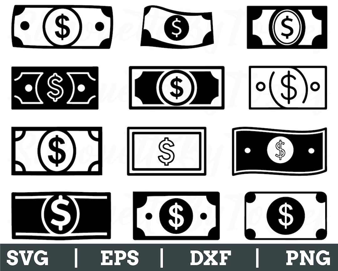 Dollar Bill Svg, Dollar Bill Silhouette, Dollar Bill Vector, Dxf, Png ...