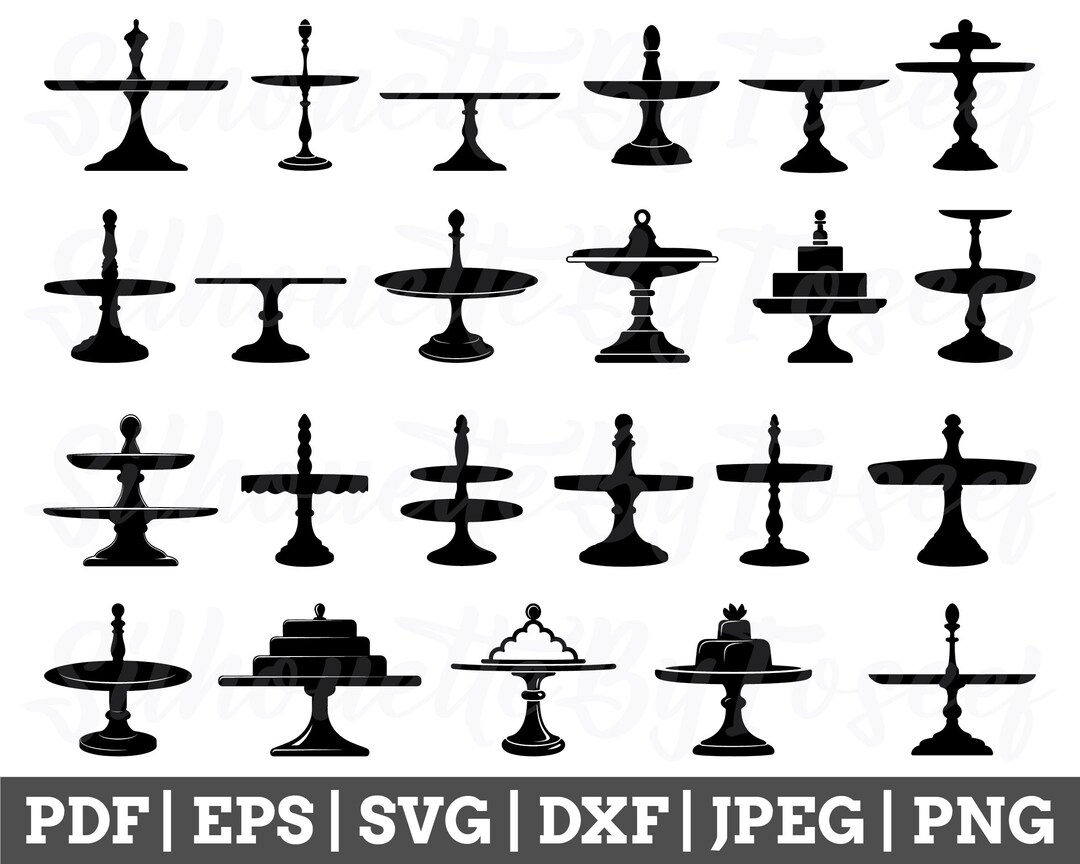 Cake Stand Svg, Cake Stand Cut File, Cake Stand Vector, Cake Stand ...