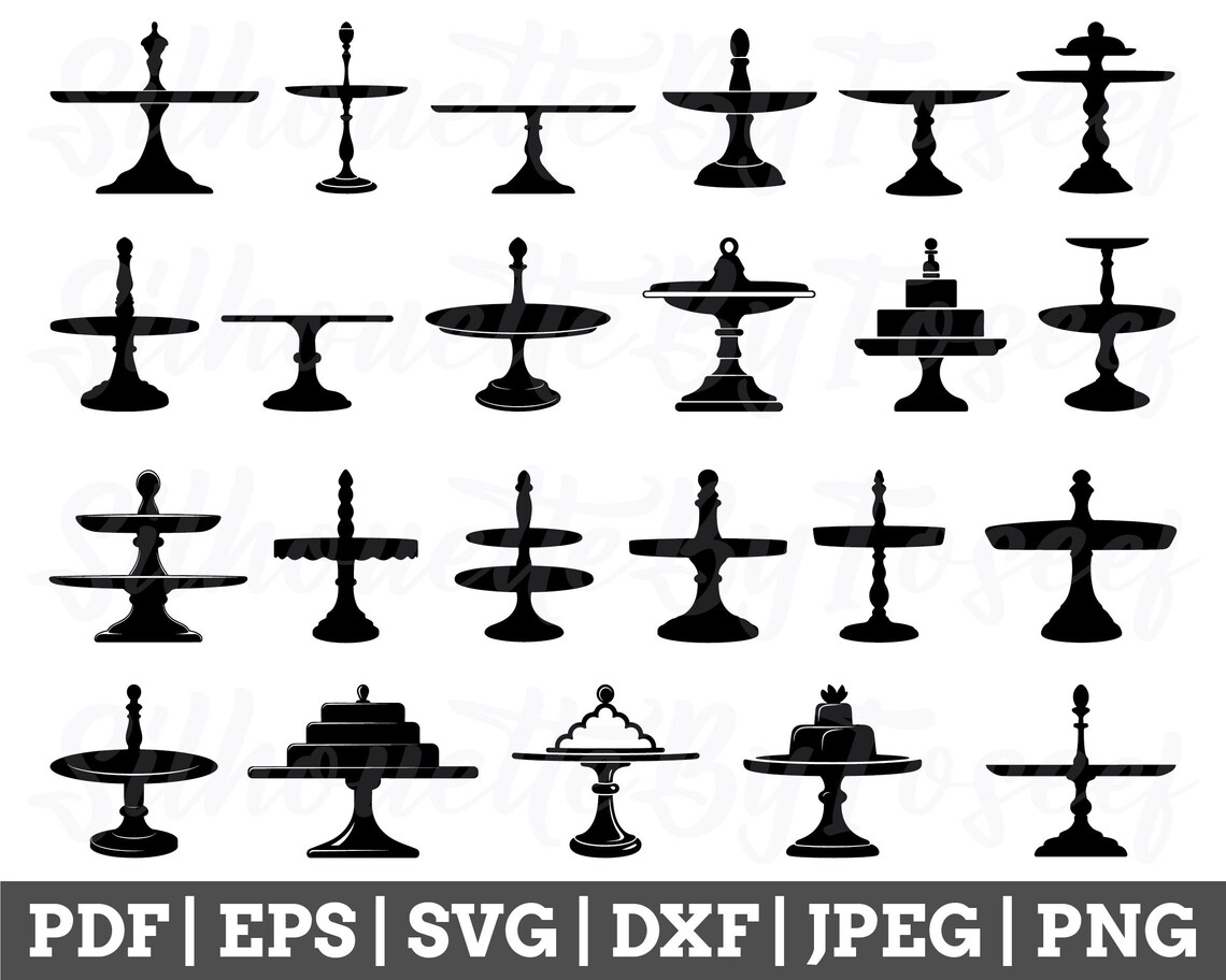 Cake Stand Svg, Cake Stand Cut File, Cake Stand Vector, Cake Stand ...