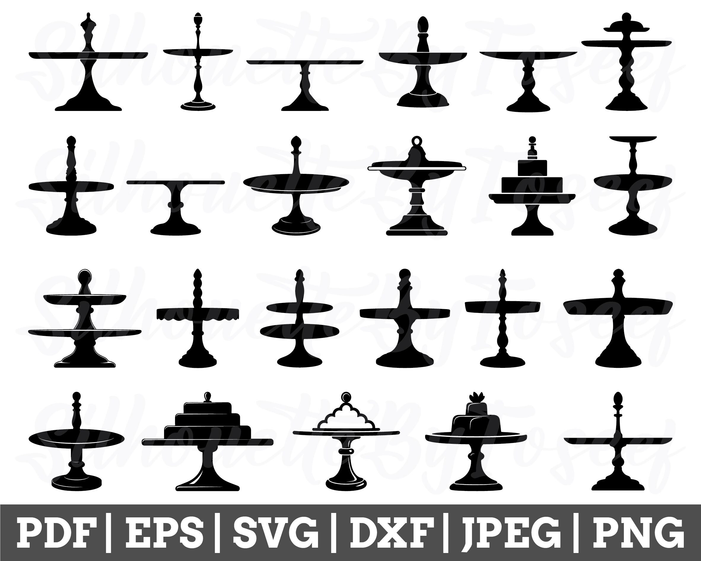 Cake Stand Svg, Cake Stand Cut File, Cake Stand Vector, Cake Stand ...