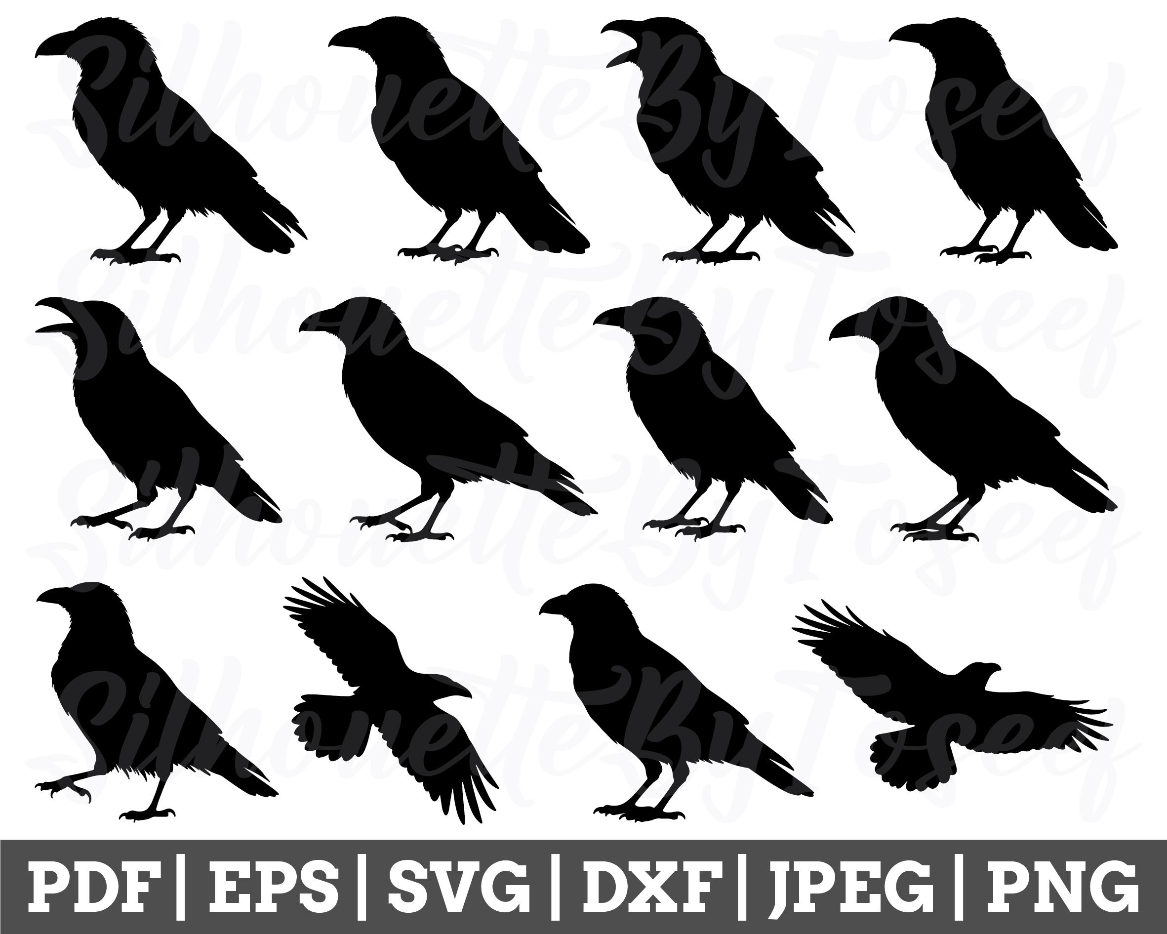 Crow Svg, Crow Silhouette, Crow Cut File, Crow Vector, Crow Cricut ...