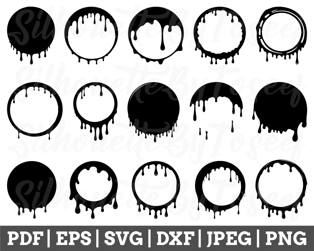 Dripping Circles Svg, Dripping Circle Cut File, Circle Silhouette ...