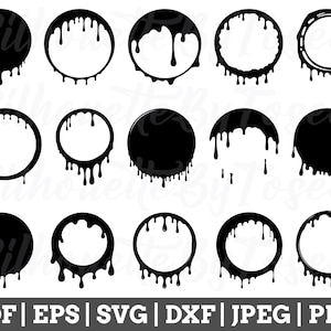 Dripping Circles Svg, Dripping Circle Cut File, Circle Silhouette ...