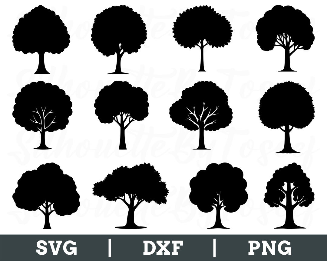 Apple Tree Svg, Apple Tree Cut File, Tree Silhouette, Dxf, Png - Etsy