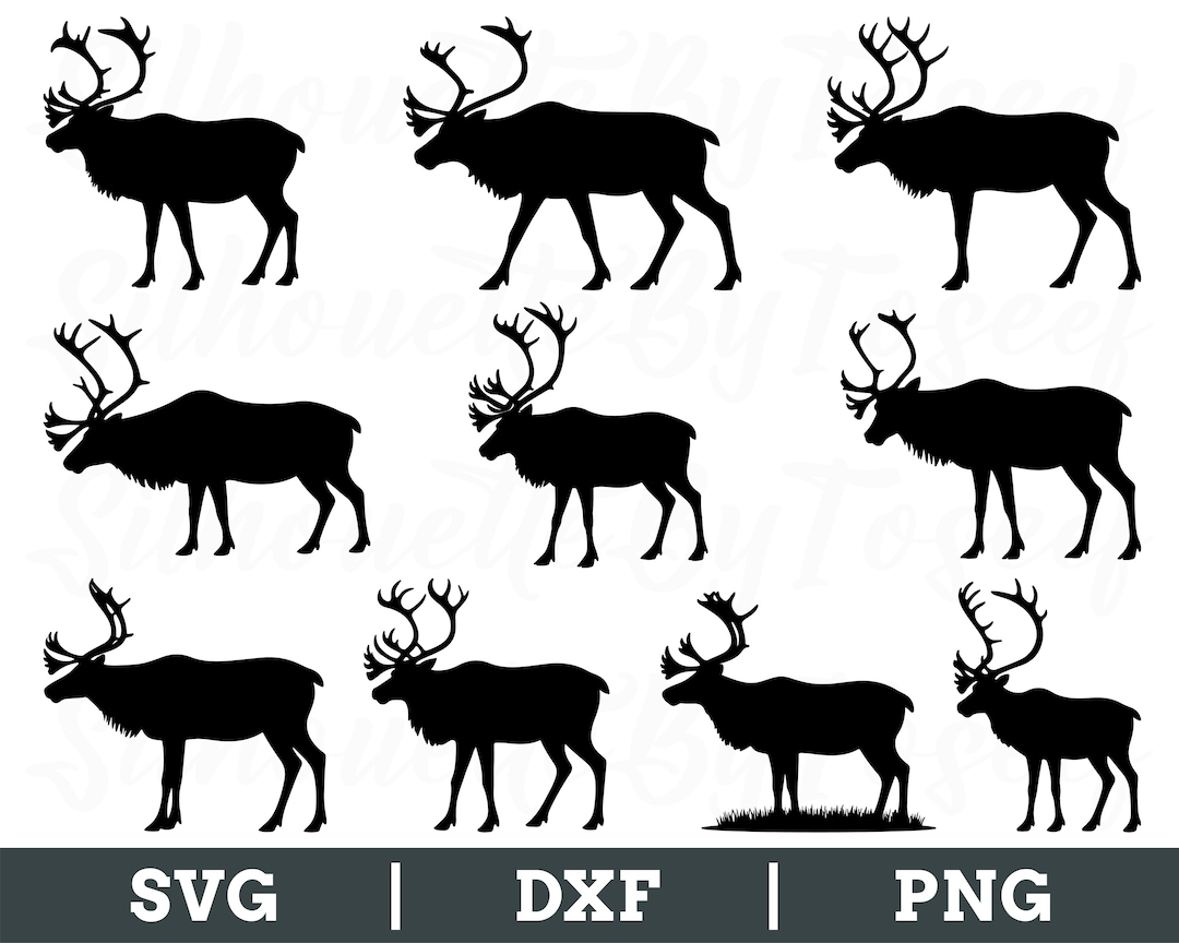 Caribou Svg, Caribou Cut File, Caribou Silhouette, Caribou Vector, Dxf ...