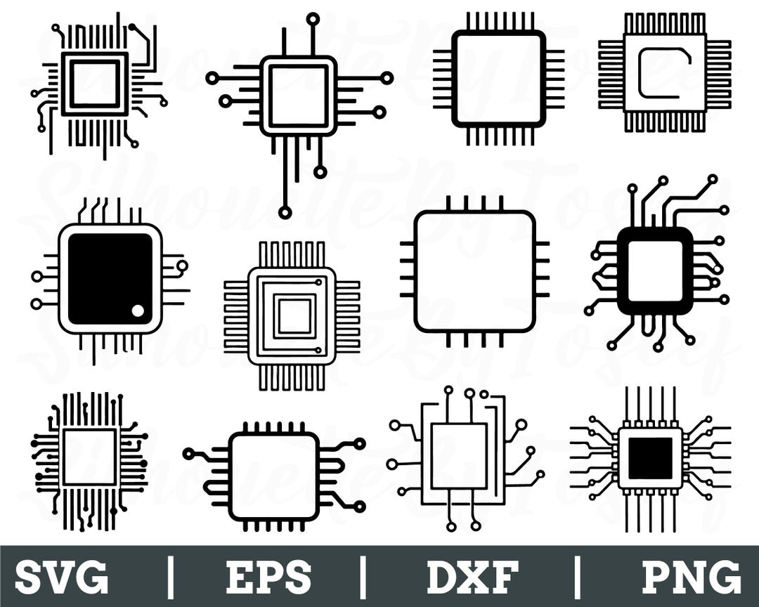 Circuit Board Svg, Circuit Board Silhouette, Circuit Board Vector, Dxf ...