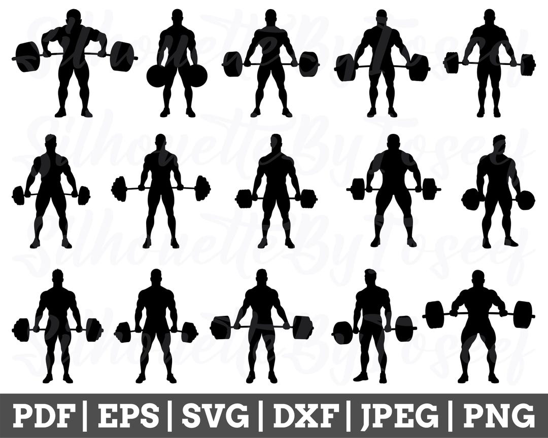 Weightlifter Svg, Weightlifter Cut File, Weightlifters Silhouette ...