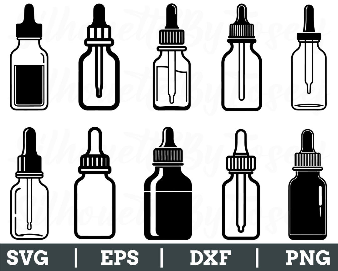 Dropper Bottle Svg, Dropper Bottles Silhouette, Dropper Bottle Vector ...