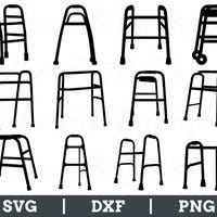 Medical Walker SVG, Elderly Walker, Rollators SVG, Walker for Senior ...