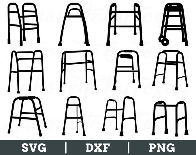Medical Walker SVG, Elderly Walker, Rollators SVG, Walker for Senior ...