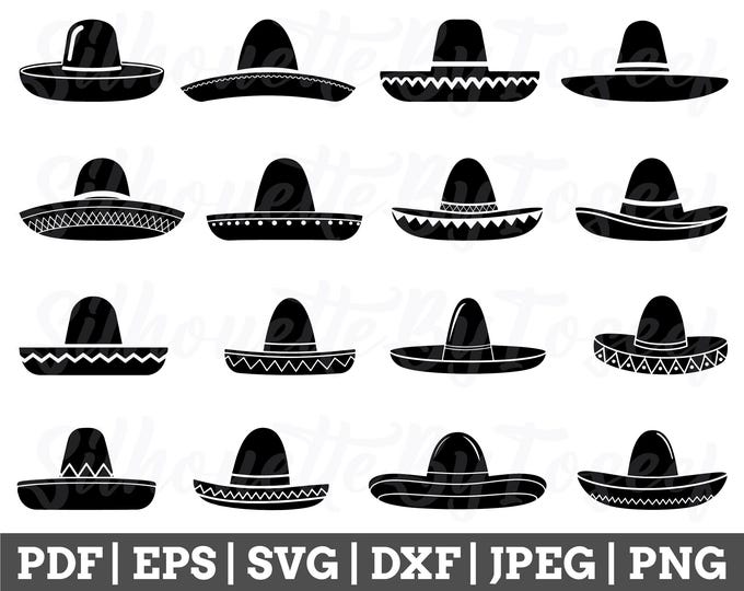 Sombrero SVG Bundle, Sombrero Clipart, 15 Sombrero Hat Cut Files for ...
