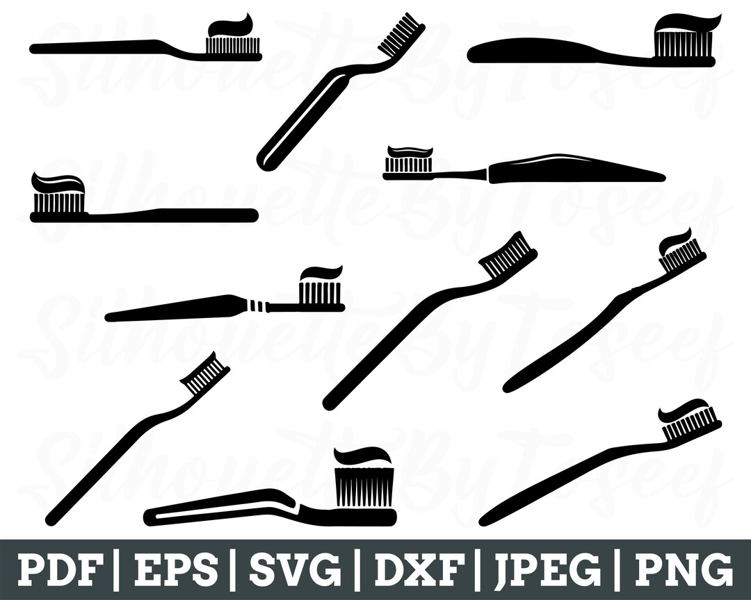 Toothbrush Svg, Toothbrush Cut File, Toothbrush Silhouette, Toothbrush ...