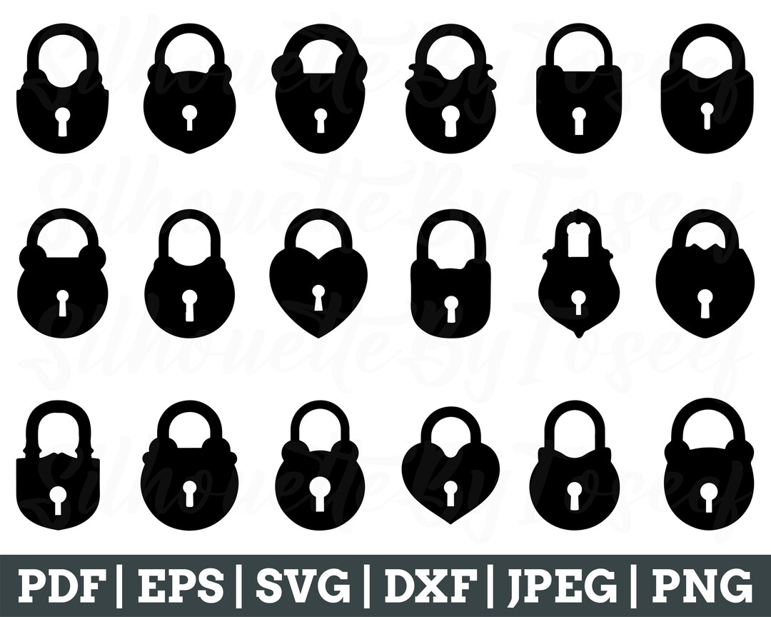 Vintage Lock Svg, Vintage Lock Cut File, Lock Silhouette, Lock Cricut ...